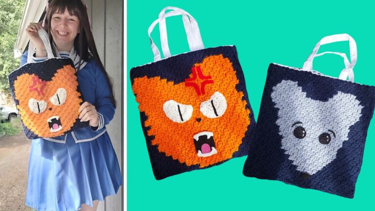 Free Crochet Anime Tote Bag Pattern (Easy C2C Tutorial)